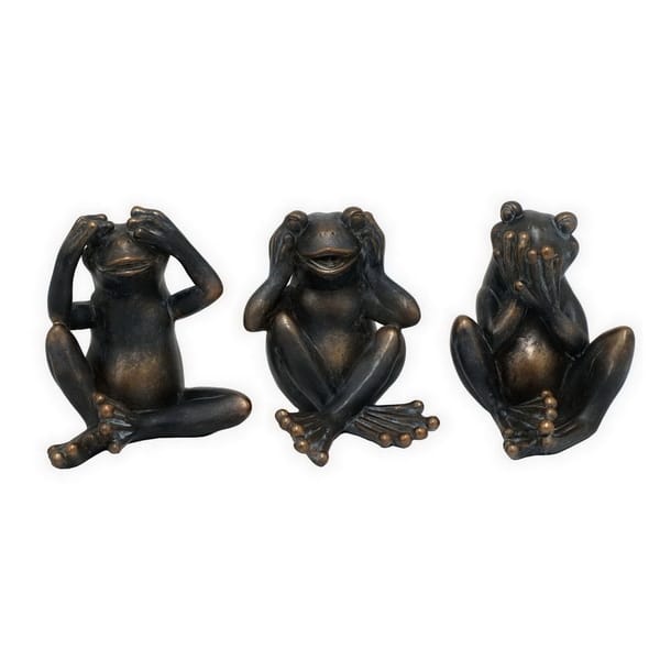 Three Hands Set Of Three Resin Frog Figurines - Bed Bath & Beyond ...