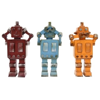 Three Hands Set Of Three Multi-Colored Resin Robots - Bed Bath & Beyond ...