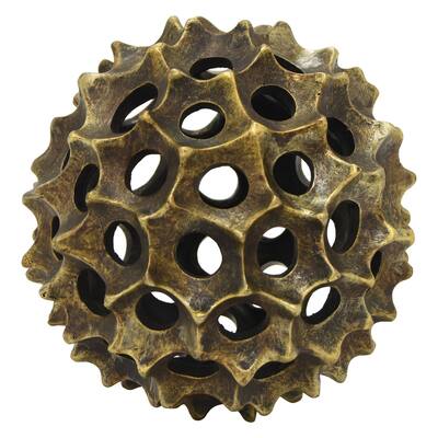 Three Hands Resin Spiked Orb Decor - Overstock - 19488026