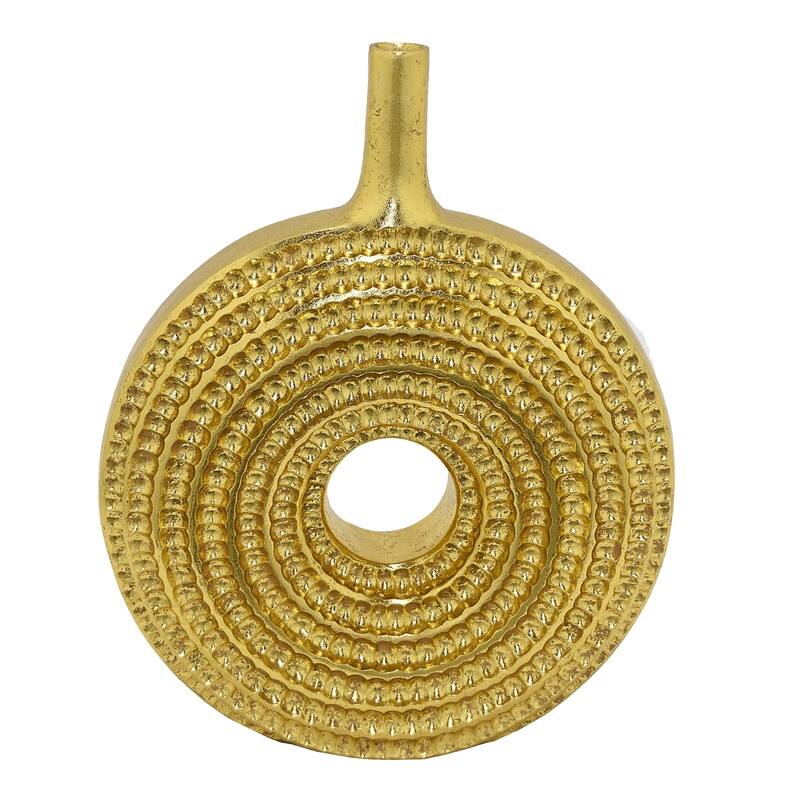 Three Hands Decorative Gold Resin Textured Vase - Overstock - 19488059