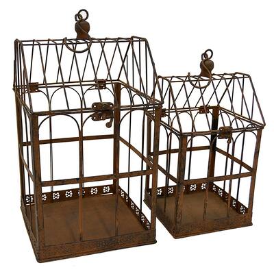 Three Hands Set Of Two Metal Bird Cages - Overstock - 19488081