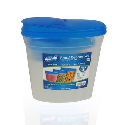 Stor-All Solutions Assorted Food Keeper w/ Pop Open Lid Set 3-Pack ...