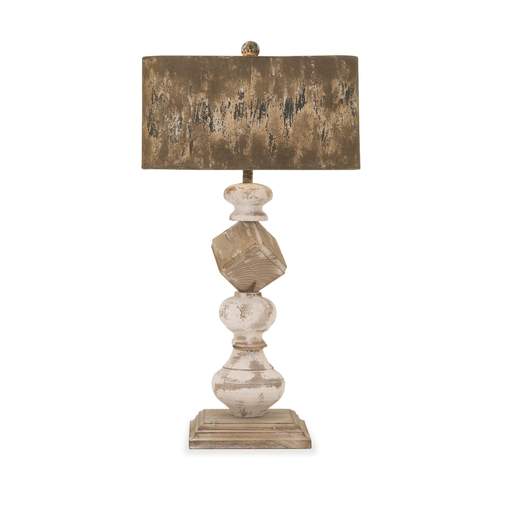 Captivating Wood and Metal Table Lamp - Overstock - 19509989