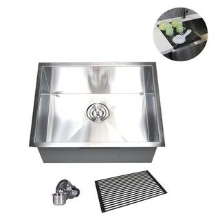 26-inch Stainless Steel Single Bowl 16 Gauge Undermount Zero Radius ...