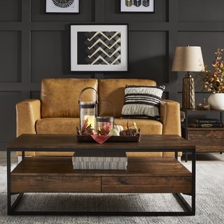 Corey Rustic Brown Accent Tables by iNSPIRE Q Modern - Bed Bath ...