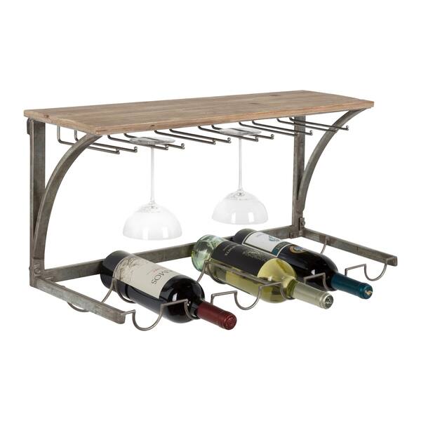 Kate and Laurel Fairchild Wood and Metal Wall Mounted Wine Rack ...