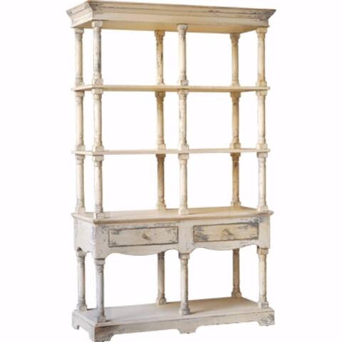 Vintage Style French Country Bookcase, White - Overstock - 19530960