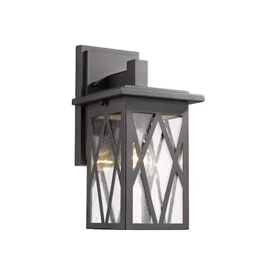 Transitional 1-light Textured Black Outdoor Wall Sconce - On Sale - Bed ...