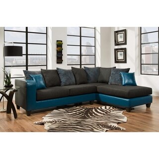 SofaTrendz Diva Black/Teal Sectional - Bed Bath & Beyond - 19547658