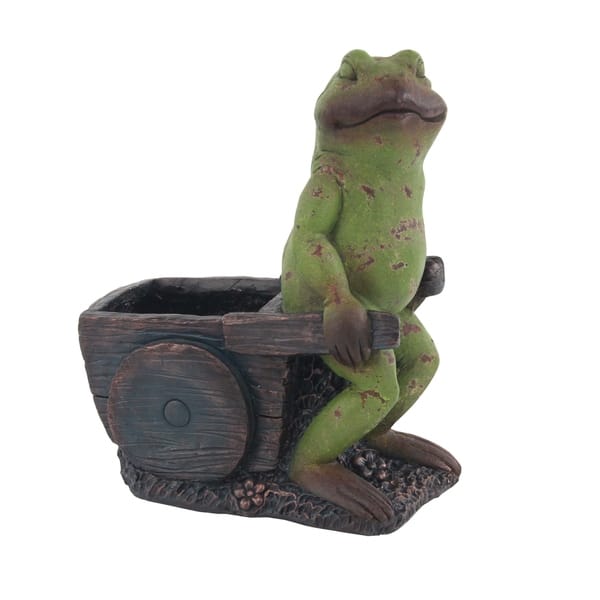 Rustic Polystone Frog Pulling A Cart Planter - Bed Bath & Beyond - 19557607