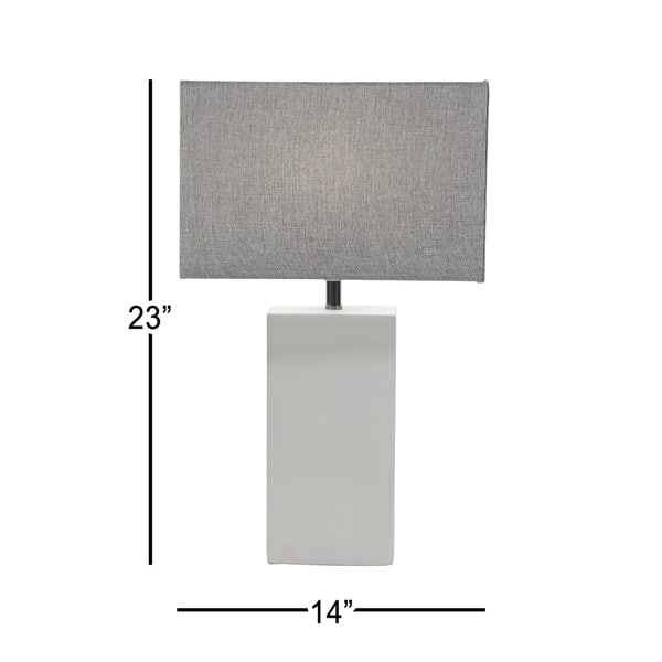 Gray Cement Stone Room Table Lamp with Square Shade - Bed Bath & Beyond ...