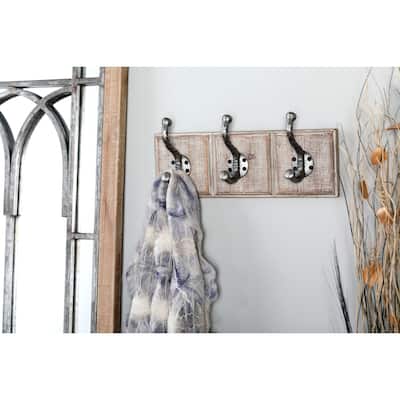 Farmhouse 6 x 14 Inch Distressed Wall Hook Rack by Studio 350 ...