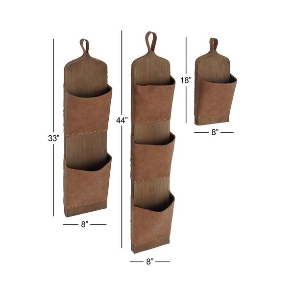 Brown MDF Rustic Magazine Rack Holder (Set of 3) - S/3 18", 33", 44"H ...