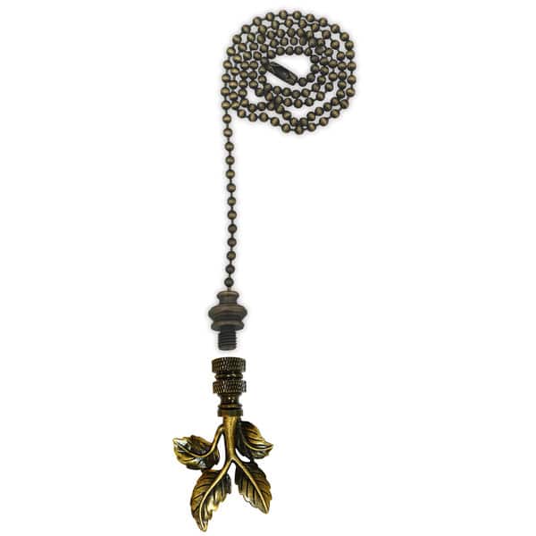 Royal Designs Fan Pull Chain with Elegant Leaves Finial – Antique Brass ...