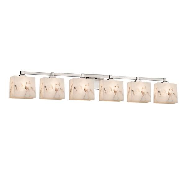 Justice Design LumenAria Regency 6-light Brushed Nickel Bath Light, Off ...