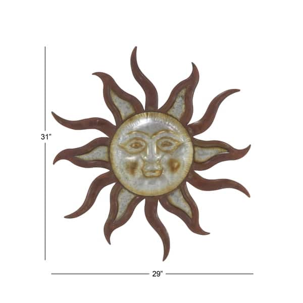 31 X 29 inch Industrial Iron Sun Face Wall Decor - Bed Bath & Beyond ...