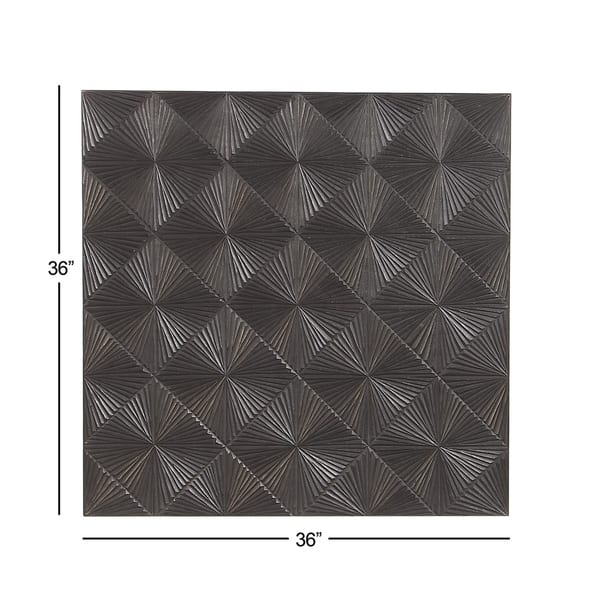 Modern Pine Wood Carved Radial-Patterned Tiles Wall Panel Decor - Bed ...