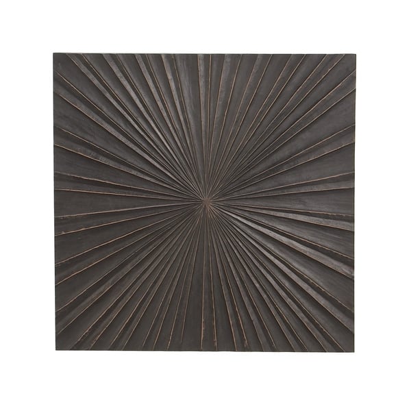 Modern Pine Wood Carved Radial Style Square Wall Panel Decor - Bed Bath ...