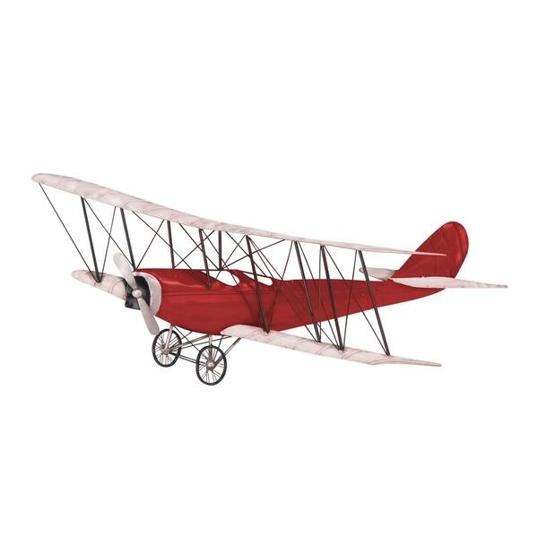 Industrial Iron Red Aircraft Wall Decor - Bed Bath & Beyond - 19563545