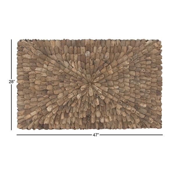 28 X 47 inch Natural Driftwood Burst Style Rectangular Wall Panel by ...