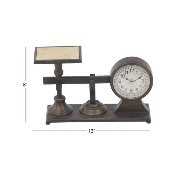 Brown Industrial Scale Clock 8 x 13 x 4 - Bed Bath & Beyond - 21065829