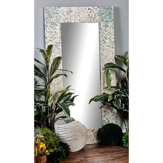 Modern 71 x 36 Inch Wood and Shell-Inlaid Wall Mirror by Studio 350 ...