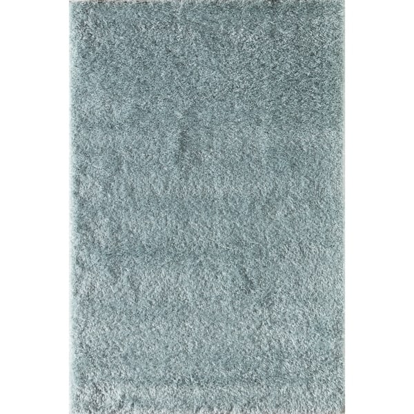 Miami Modern Soft Shag Powder Blue Area Rug - 7'10" x 10'10" - Bed Bath ...