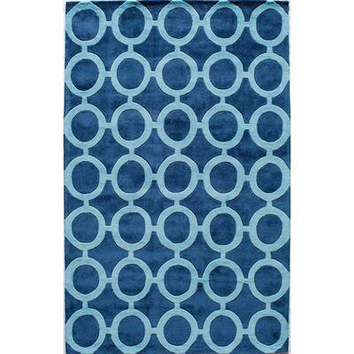 Jourdan Modern Geometric Royal Blue Area Rug - 8' x 10' - Overstock ...