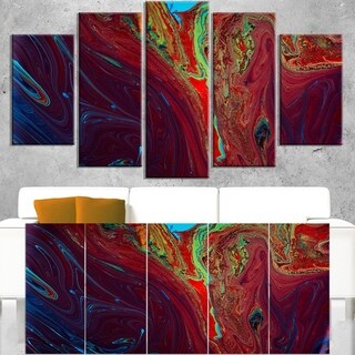 Dark Red Abstract Acrylic Paint Mix - Abstract Art on Canvas - Bed Bath ...