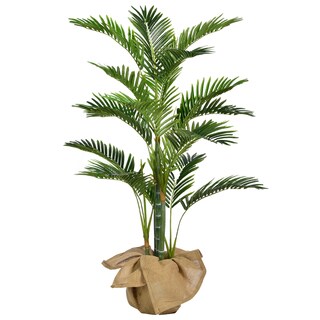 69" Tall Fan Palm Tree, Burlap Kit and Fiberstone planter - Bed Bath ...