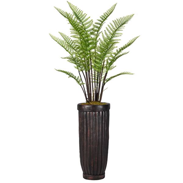 48" Tall Fern Plant with Burlap Kit and Fiberstone planter - Bed Bath ...