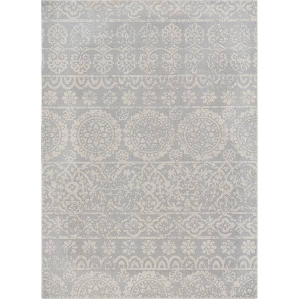 Well Woven Sayan Modern Meditarrien Tile Work Grey Mat Accent Rug - 2 ...