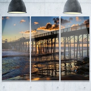 Phase1 Pacific Ocean Sunset Oceanside Pier - Modern Seascape Metal Wall ...