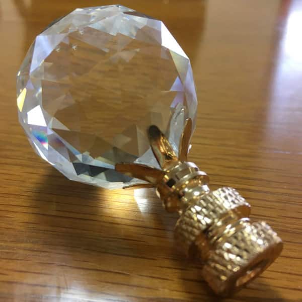 Royal Designs Flat Teardrop Shaped K9 Clear Crystal Lamp Finial with ...