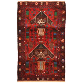 Handmade One-of-a-Kind Balouchi Wool Rug (Afghanistan) - 2'10 x 4'10 ...