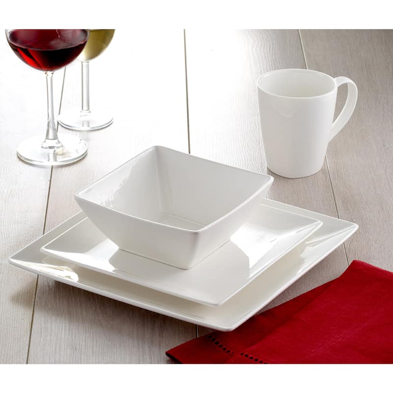 Roscher 32-Piece Pure Square Dinnerware Set - Overstock - 19744451