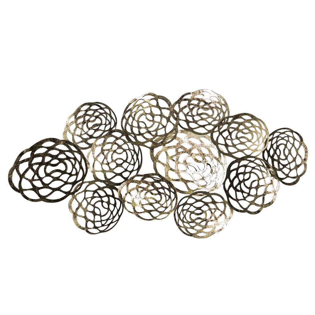 GOLD METAL FLOWER WALL DECOR - Overstock - 19756545