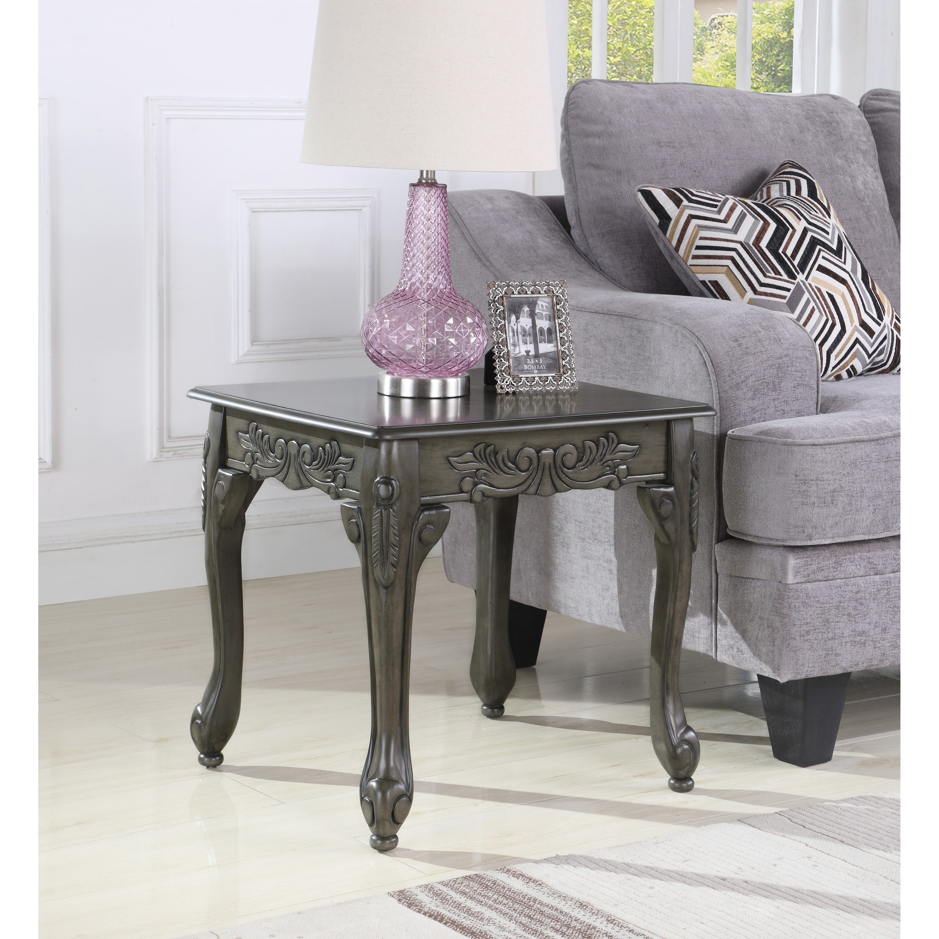 Traditional Ornate Detailing End Table - Bed Bath & Beyond - 19803854