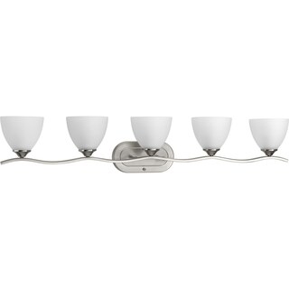 Laird Collection 5-Light Brushed Nickel Etched Glass Traditional Bath ...