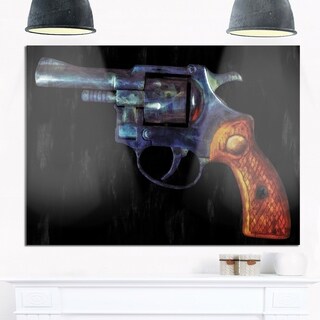 Retro Revolver - Vintage Revolver Painting Glossy Metal Wall Art - Bed ...