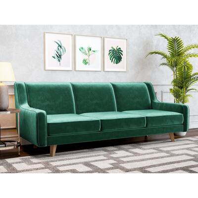AF Lifestyle Mid-Century Velvet Hazel Sofa - Overstock - 19837096