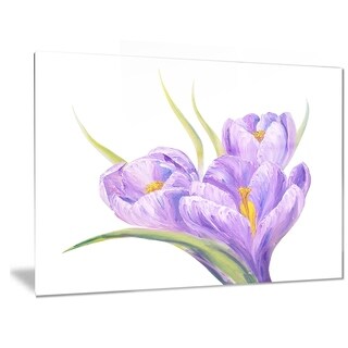 Designart 'Crocuses in White Background' Floral Metal Wall Art - Bed ...