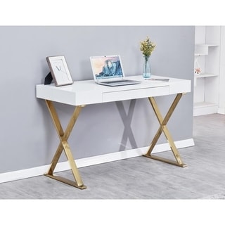 Best Master Furniture Modern White Writing Desk - Bed Bath & Beyond ...