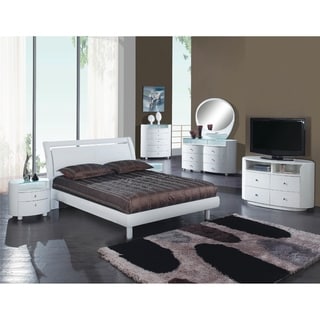 Cosmo Contemporary 4 Piece White Wood Bedroom Set - Bed Bath & Beyond ...