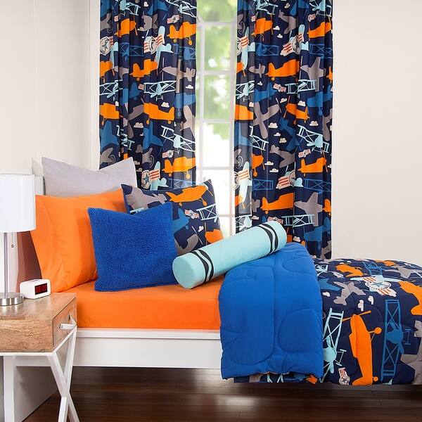 Crayola Take Flight Single Rod Pocket 84 inch Airplane Curtain Panel ...