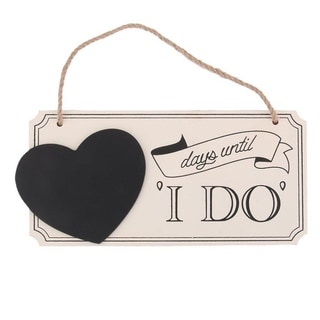 WINOMO Wooden Heart Wedding Sign Countdown Chalkboard with "days until ...