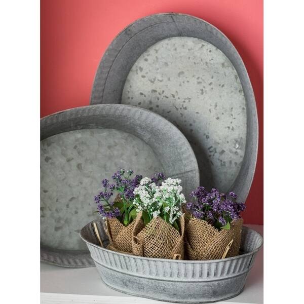 Sullivans Rib Rim Metal Tray Decor - Bed Bath & Beyond - 19874506