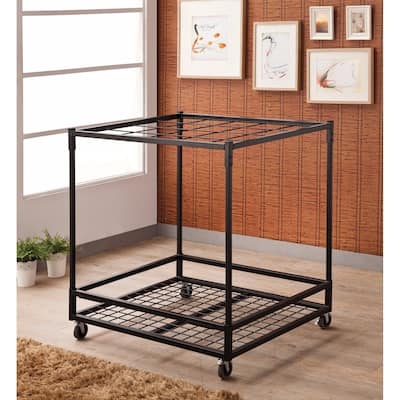 Well-designed Metal Rug Rack With Casters, Black - Overstock - 19883447