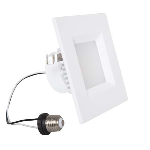 Maxxima 4 in. Dimmable Square LED Recessed Retrofit Downlight, 830 ...