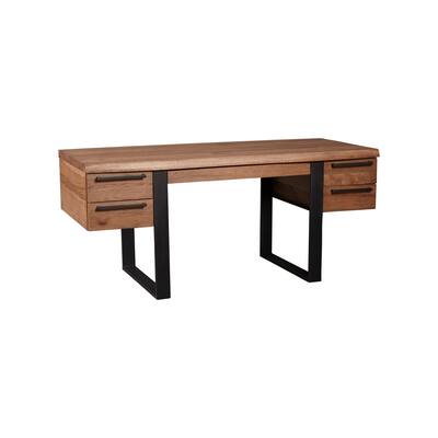 Solid Wild Oak Rustic Modern 4-drawer Writing Desk - Overstock - 19887295